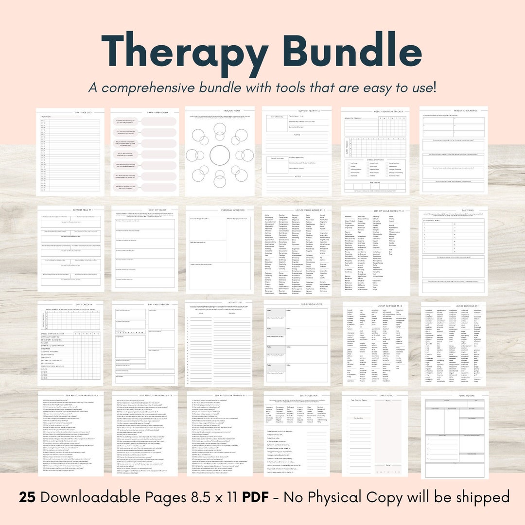 Therapy Journal: Self-care Worksheets, Goal Setting, Emotions | Mental ...