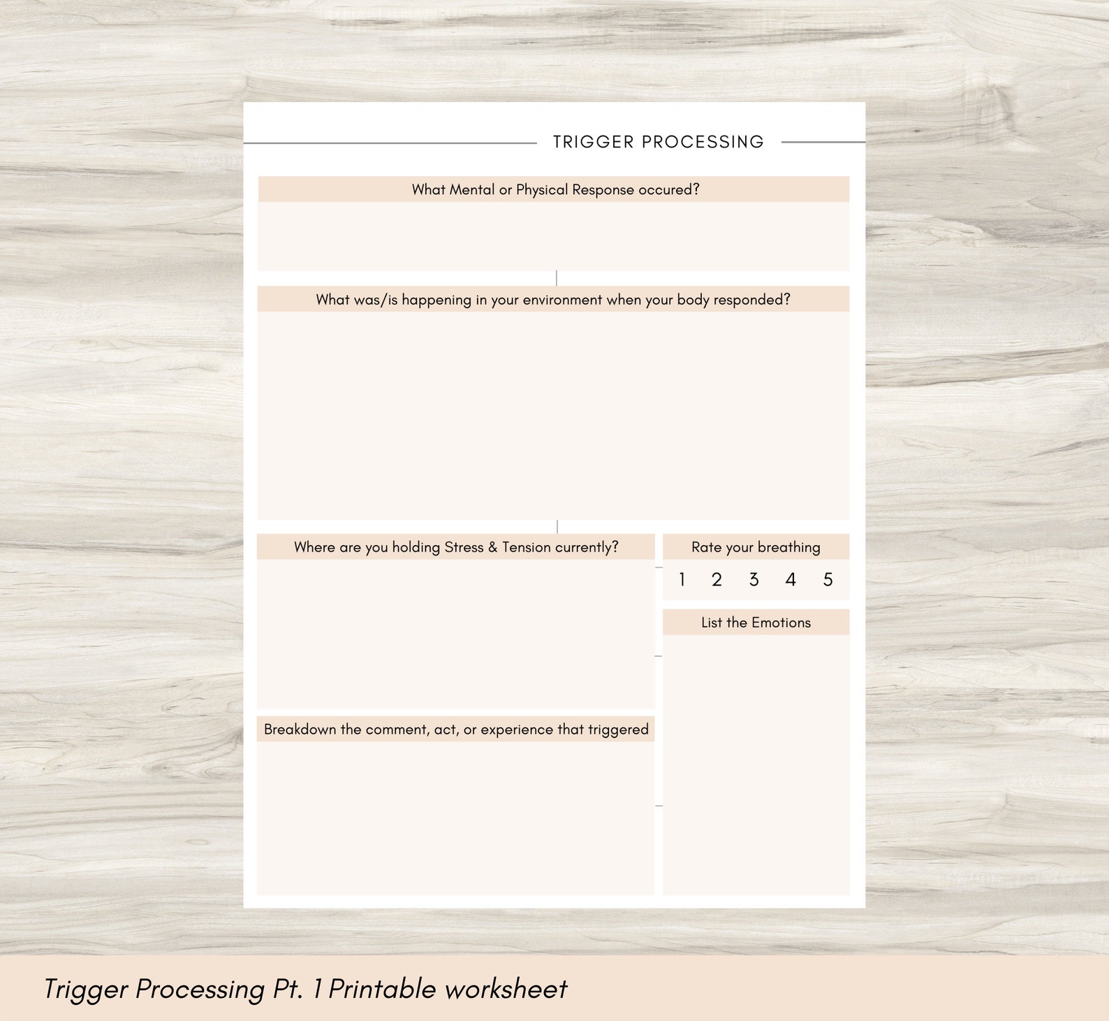 Trigger Processing Digital Thought Processing Journal Pages - Etsy UK