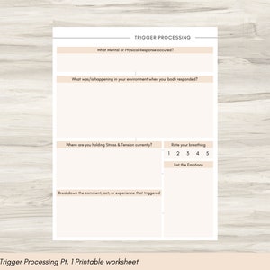 Trigger Processing Digital, Thought Processing Journal Pages for Daily ...