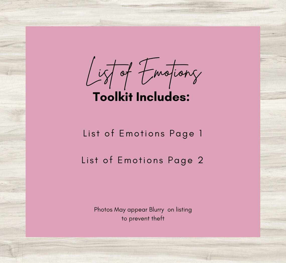 Emotions List: Mental Health, Feelings, Mood Tracker (digital Files) - Etsy