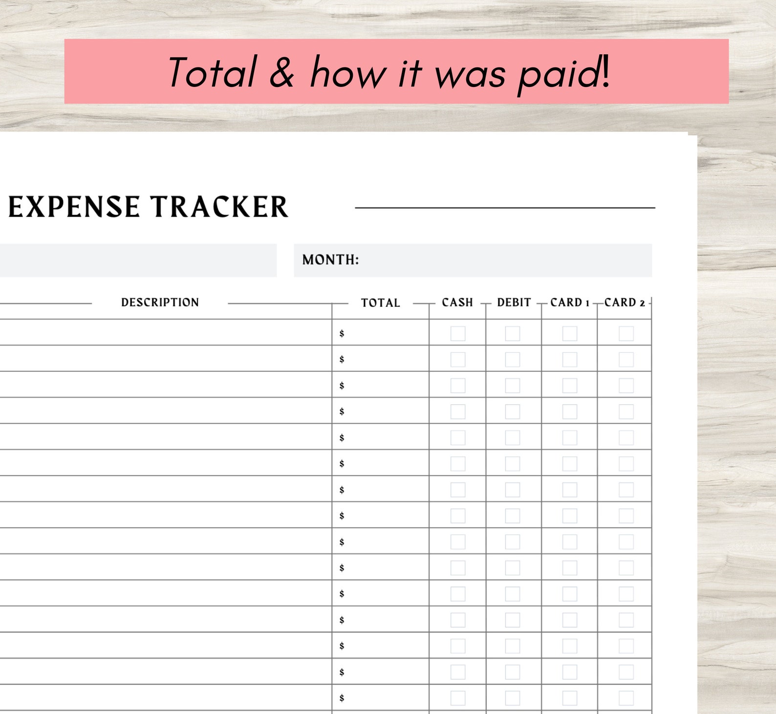 Expense Tracker Bill Tracker Utility Payments Debt - Etsy