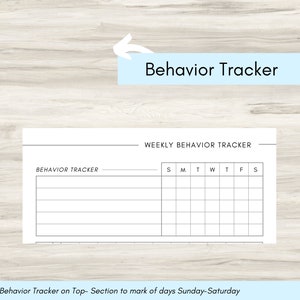 Weekly Behavior Tracker: Mood, Sleep, Stress Symptoms (PDF) - Etsy