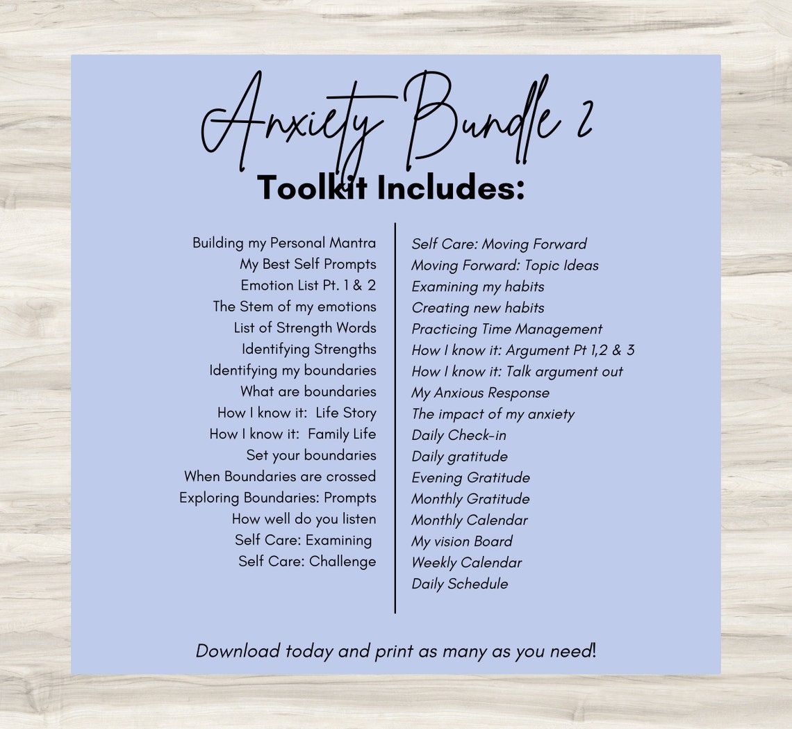 Anxiety Journal 2 Therapy Journal Worksheets Digital Mental - Etsy