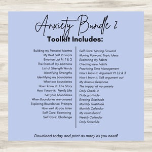 Anxiety Journal 2, Therapy Journal Worksheets, Digital Mental Health ...