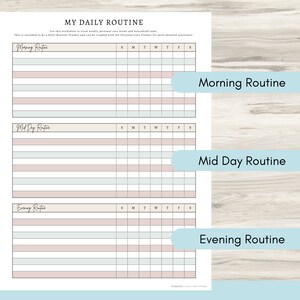 My Daily Routine Sheet, Daily Routine Planner, Self Care Checklist ...
