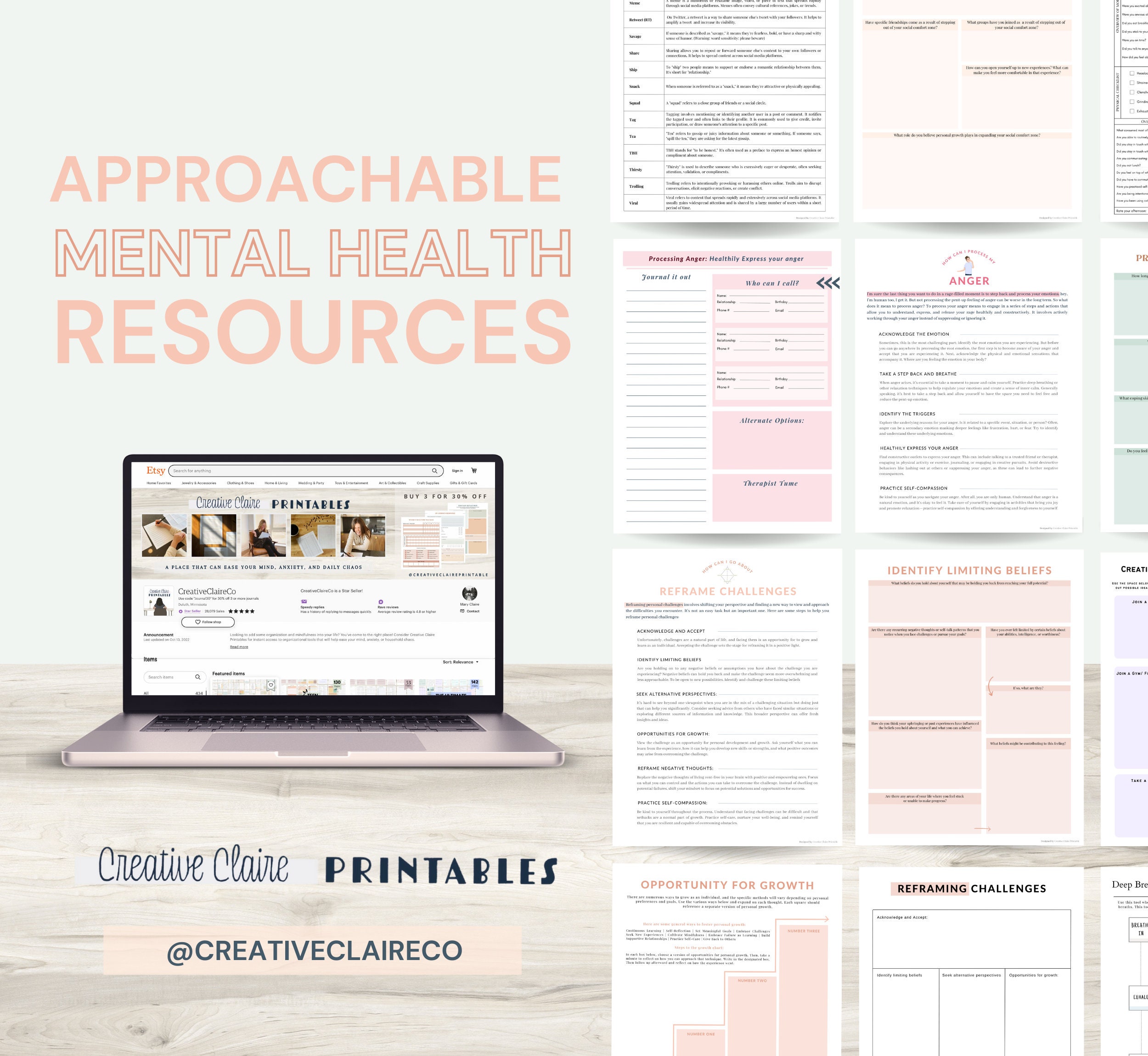 Mind Map Activity: Thought Exploration, Mental Health Resource (PDF) - Etsy
