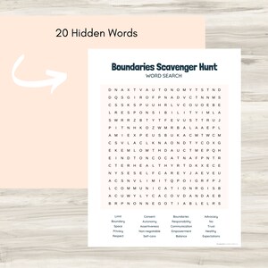 Boundaries Word Search: Therapy Scavenger Hunt (PDF) - Etsy