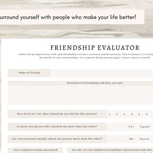 Friendship Evaluator, Processing Relationships, Relationship Goals ...