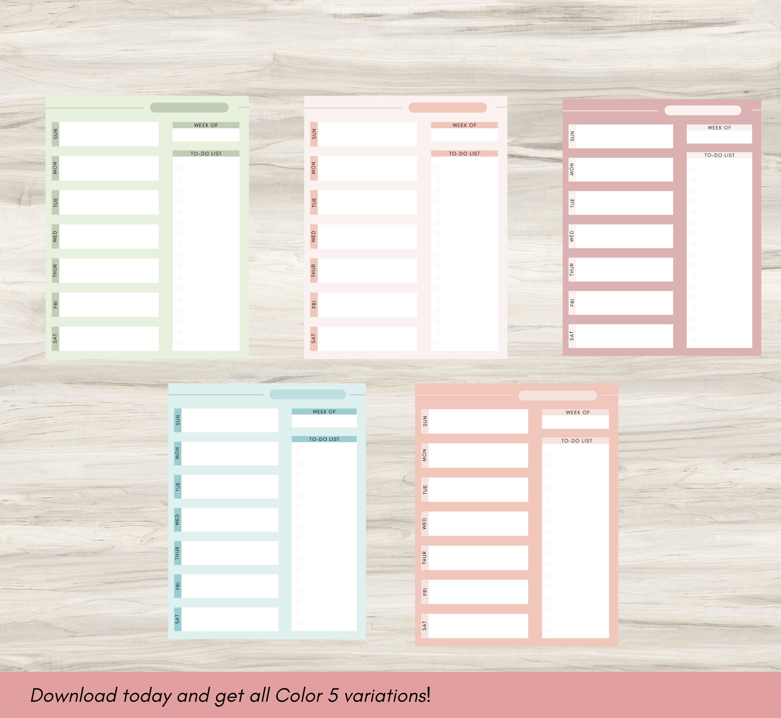 Weekly Overview Planner Insert Printable Weekly Planner - Etsy