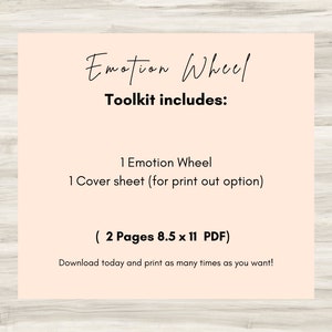 Color Palette Emotion Wheel for Emotion Exploration, A Therapy Resource ...