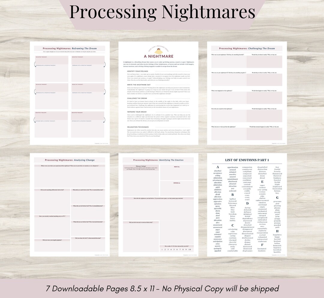 Nightmare Processing Journal, Sleep Journal, Journal Out the Nightmares ...