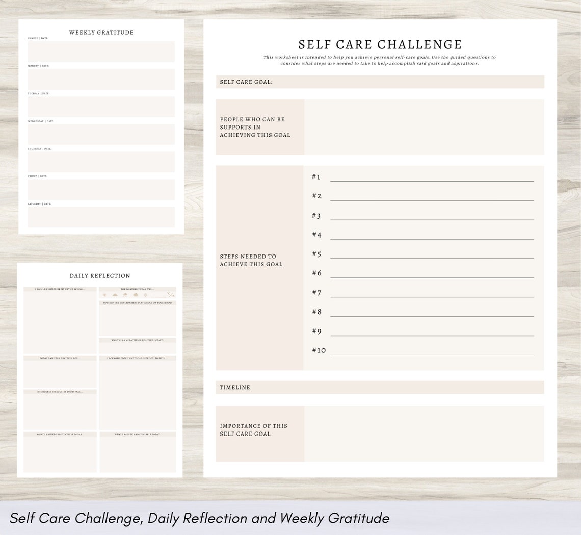 Self Care Bundle Therapy Journal Worksheets Mental Health - Etsy