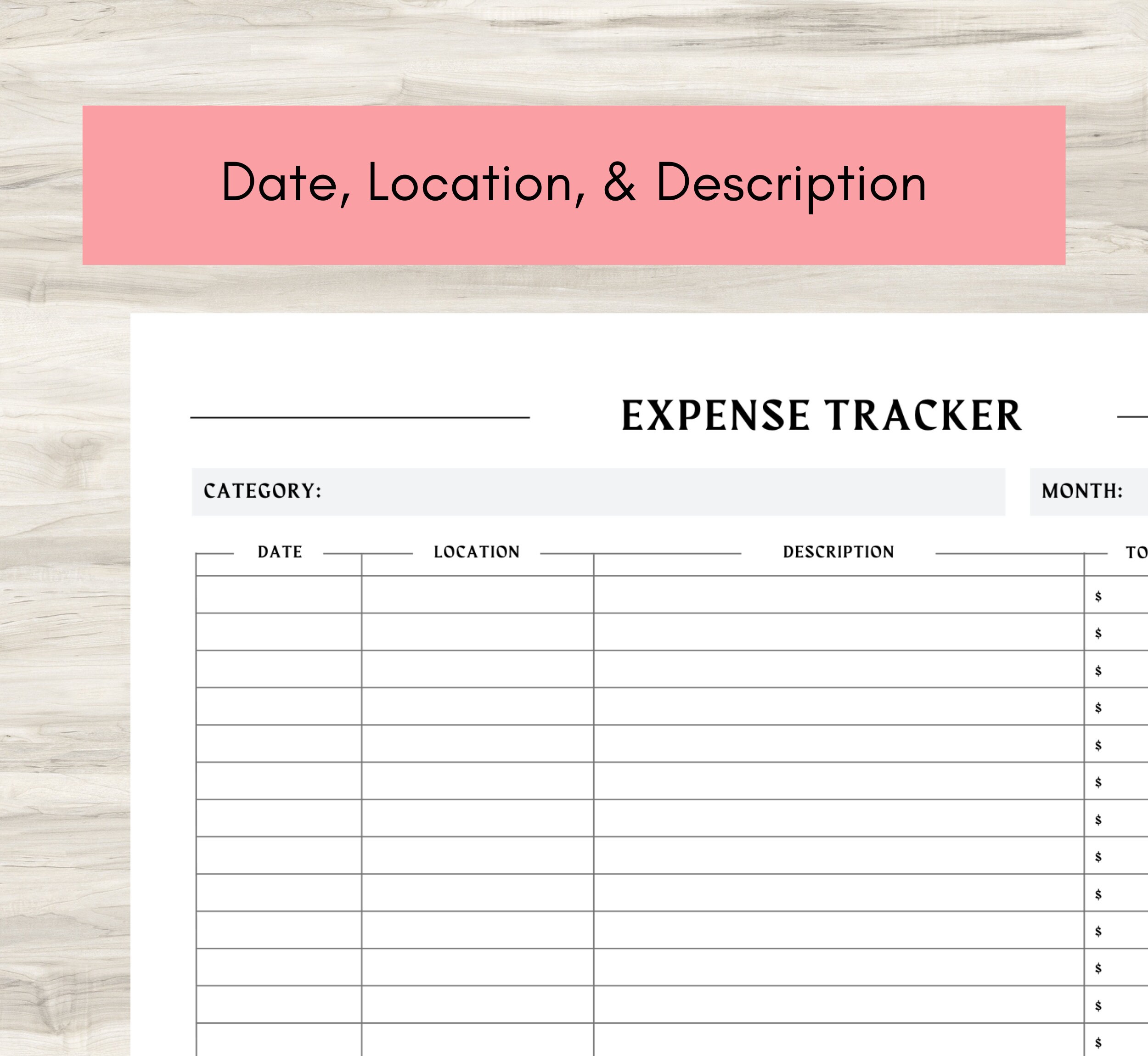 Printable Expense Tracker: Budget Planner (PDF) - Etsy