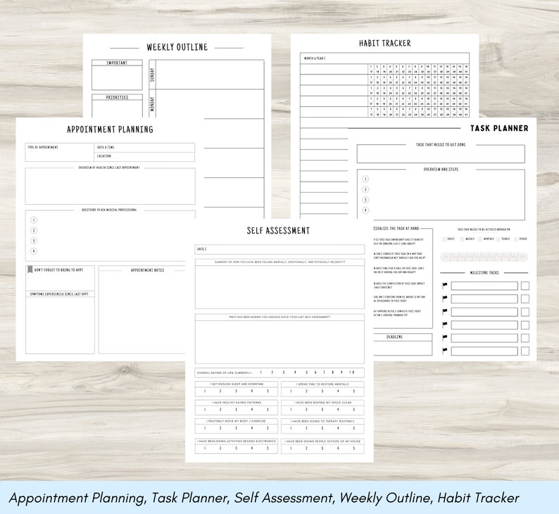 Anxiety Journal Therapy Journal Worksheets Digital Mental | Etsy