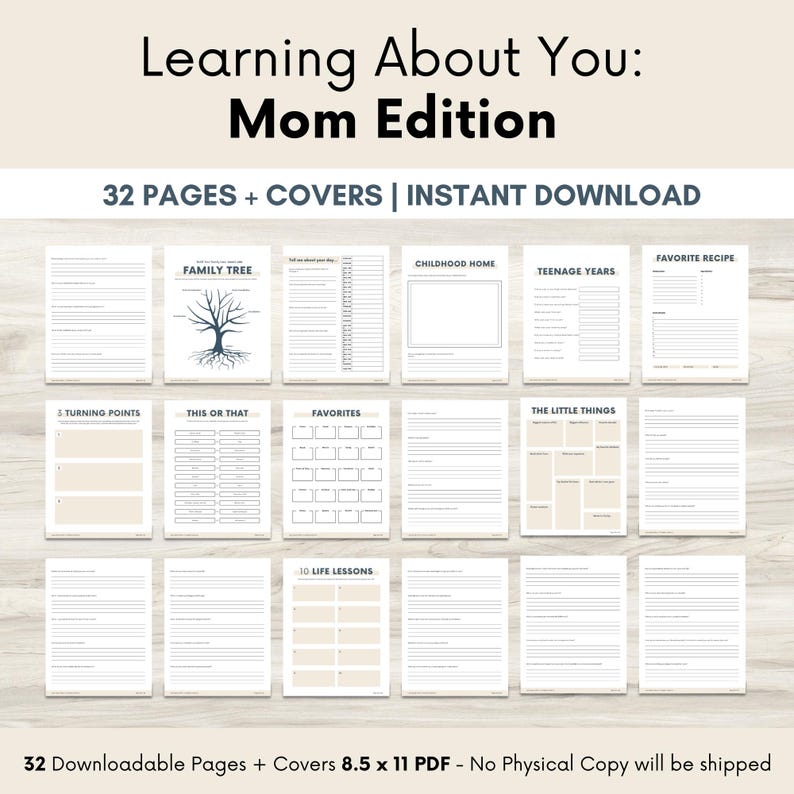 Mother Memory Journal | Guided Keepsake for Moms, Life Story Book With ...