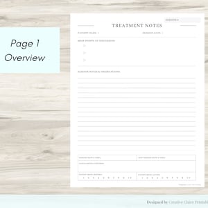 Treatment Note Sheets, Provider Worksheet, Therapist Note Template ...