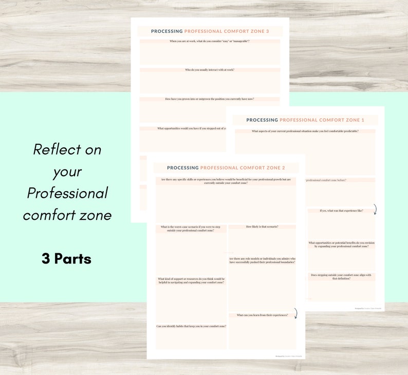 Professional Comfort Zone Workbook | Mental Health Therapy Worksheets ...
