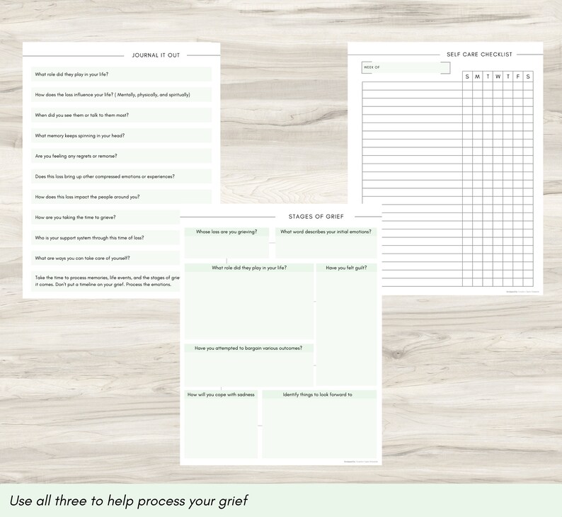 Grief Thought Processing Journal Pages for Daily Self Care - Etsy