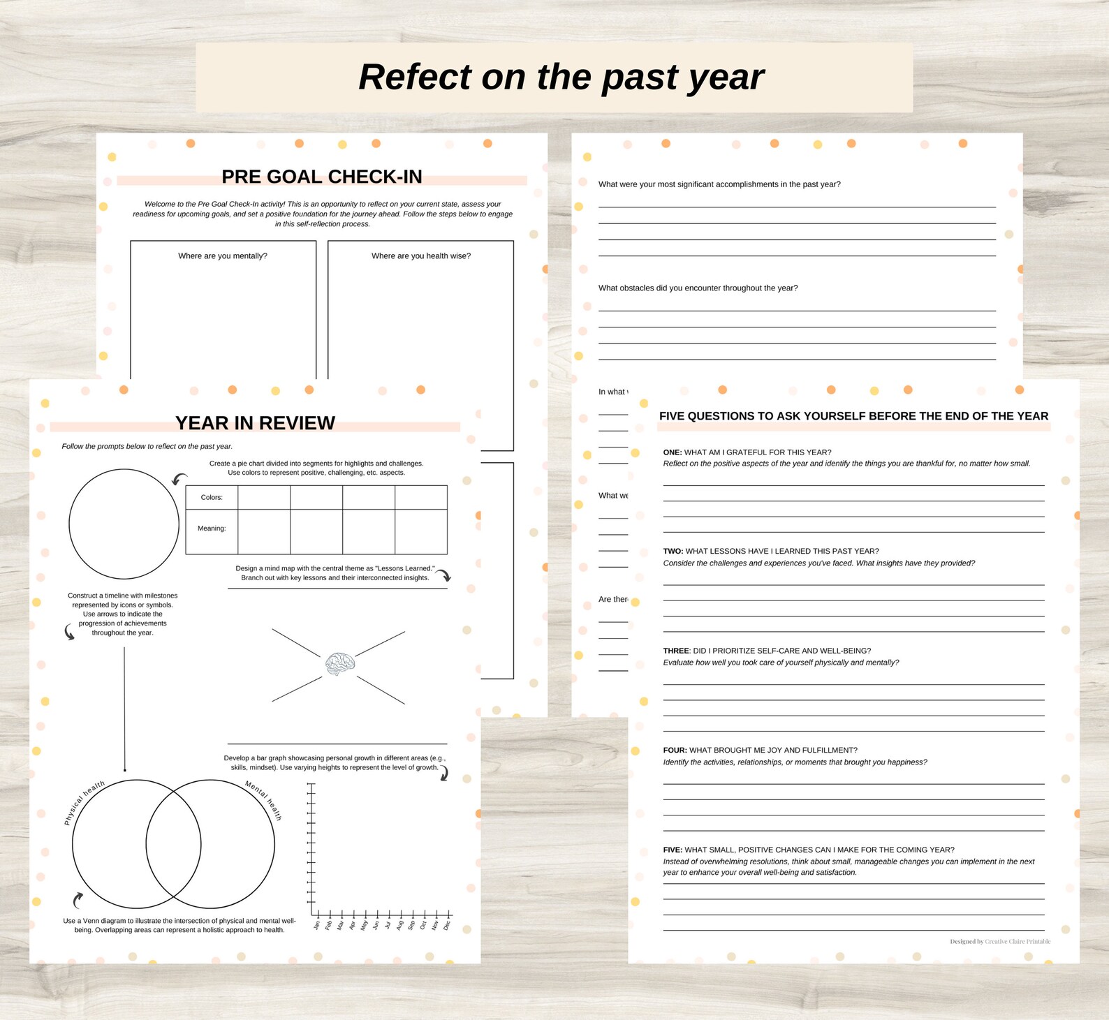 2026 New Year's Reflection Printable Bundle: Resolutions, Journal ...