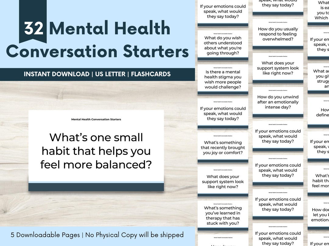 32 Mental Health Conversation Starters, Self-understanding, Building ...