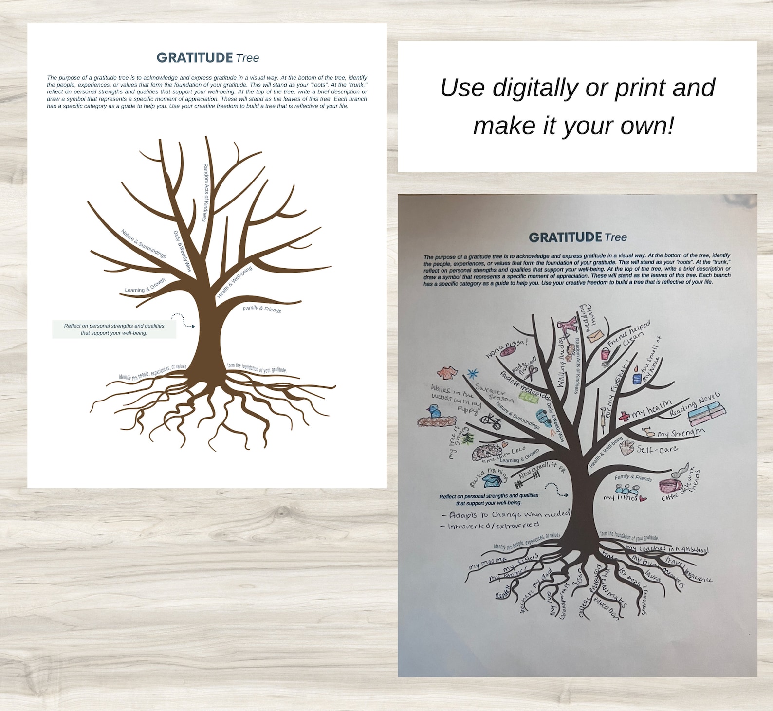 Gratitude Tree Activity: Visual Worksheet | Mental Health PDF, Therapy ...