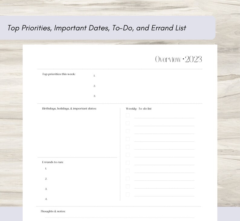 2023 Weekly Dated Calendar 2023 Planner 2023 Digital - Etsy
