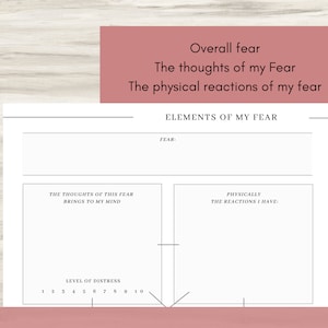 Elements of My Fear, Fear Processing Therapy Worksheets for Mental ...