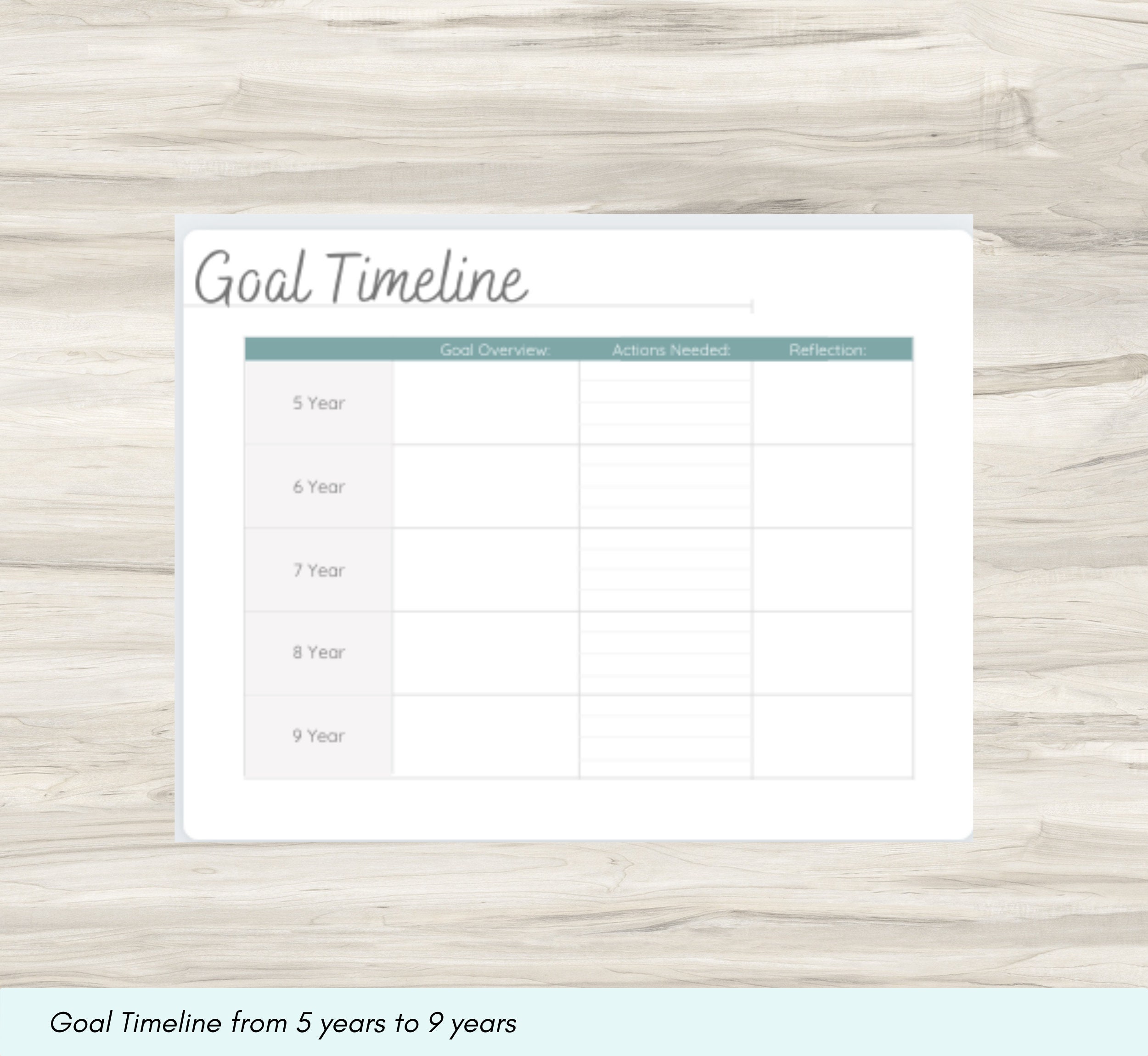 Personal Goal Business Goal Spreadsheet Template Visual - Etsy