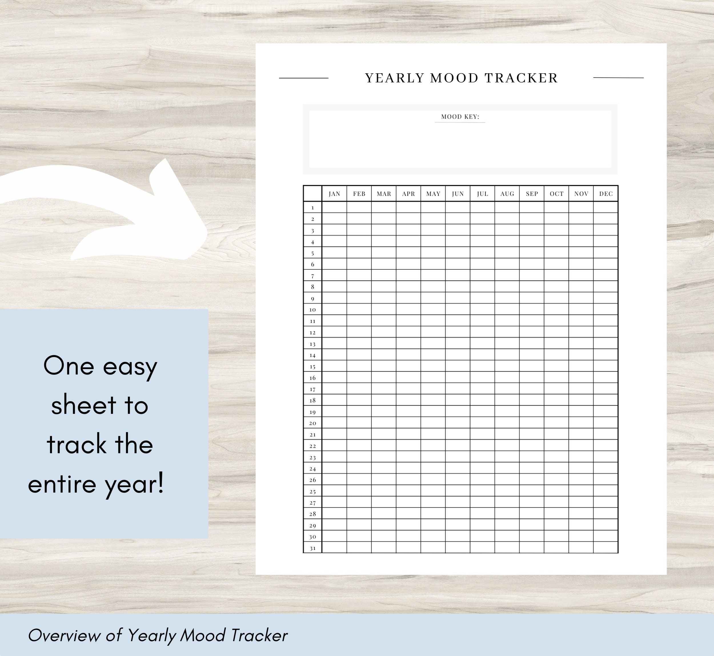Yearly Mood Tracker Monthly Mood Tracker Mood Planner - Etsy