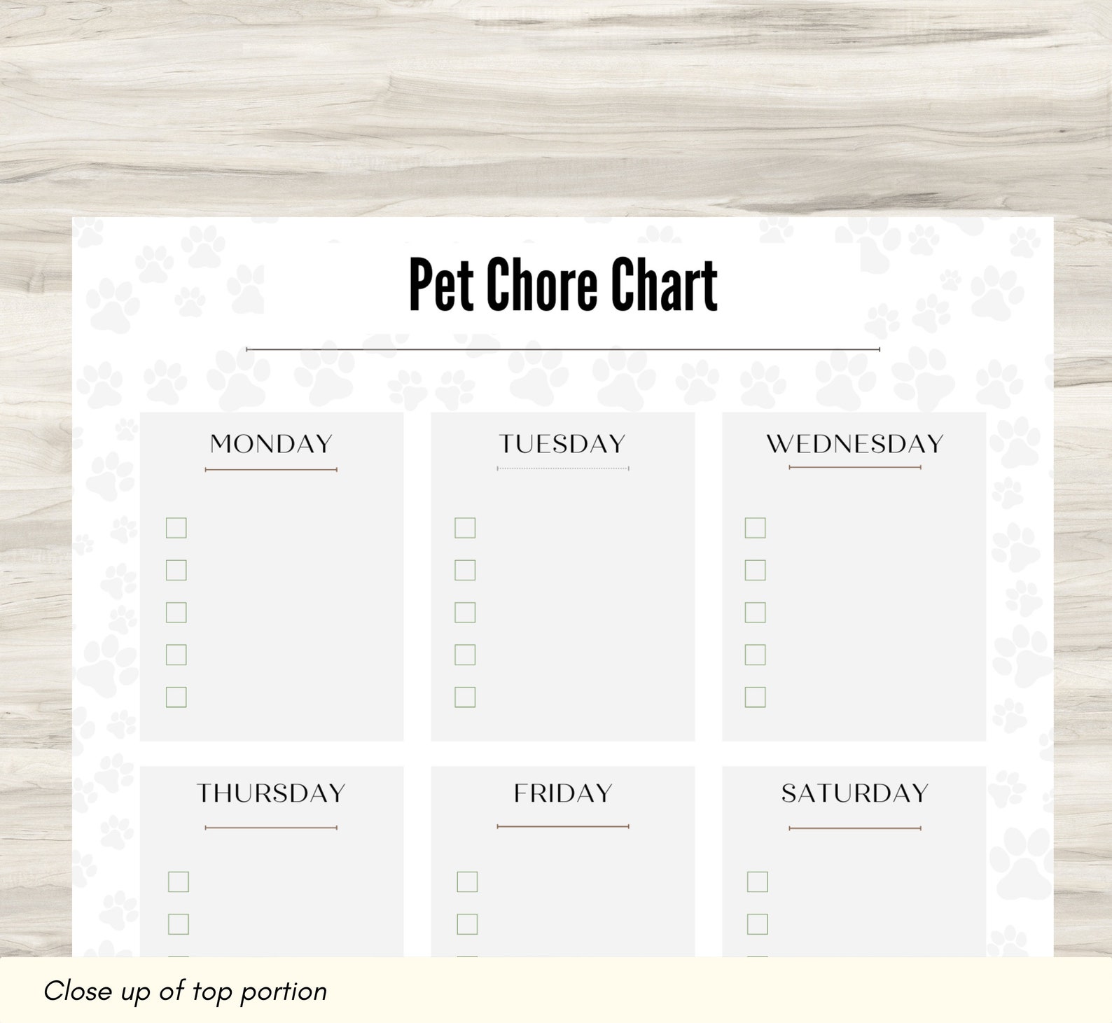 Pet Chore Chart Pet Chore Tracker Pet Chore Chart Printable | Etsy