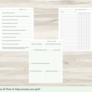 Grief thought Processing Journal Pages for daily self care | Etsy
