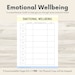 Emotional Wellbeing Tracker: Mental Wellness, Self-care Planner (PDF ...