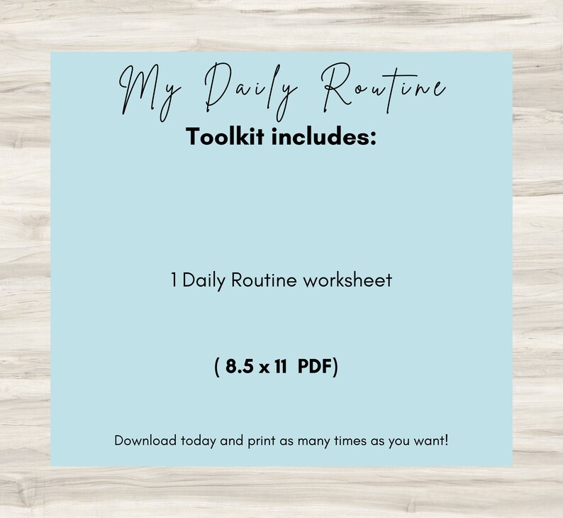 My Daily Routine Sheet Daily Routine Planner Self Care - Etsy