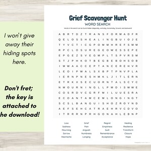 Grief Word Search Puzzle: Therapy Activity (PDF | Mental Health PDF ...