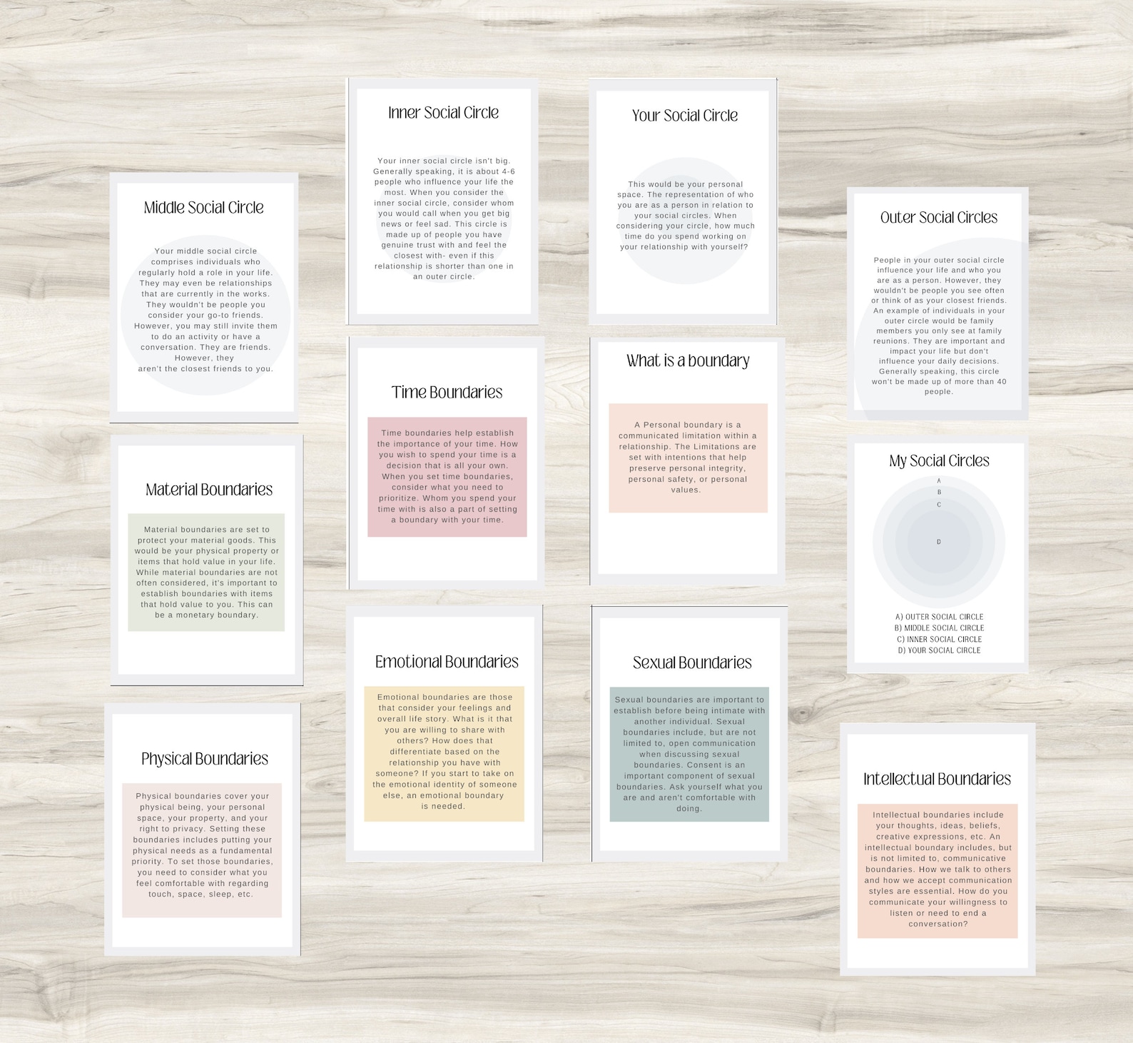 Boundaries Flashcards Boundaries Therapy Card Deck Setting - Etsy UK