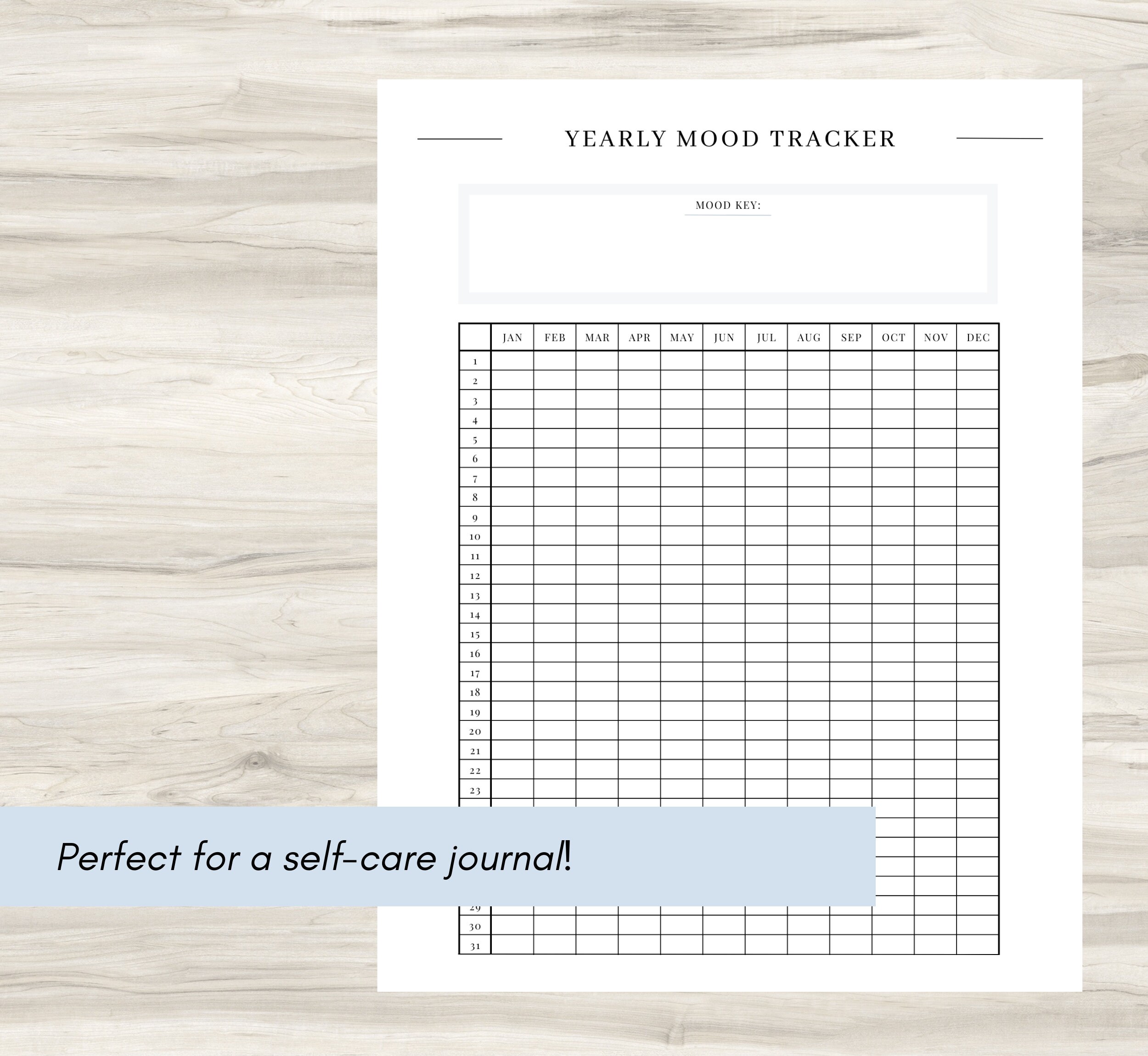 Yearly Mood Tracker Monthly Mood Tracker Mood Planner - Etsy