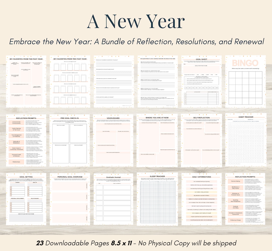 New Year's Printables 2023 Year in Review 2024 Resolutions New Year's ...