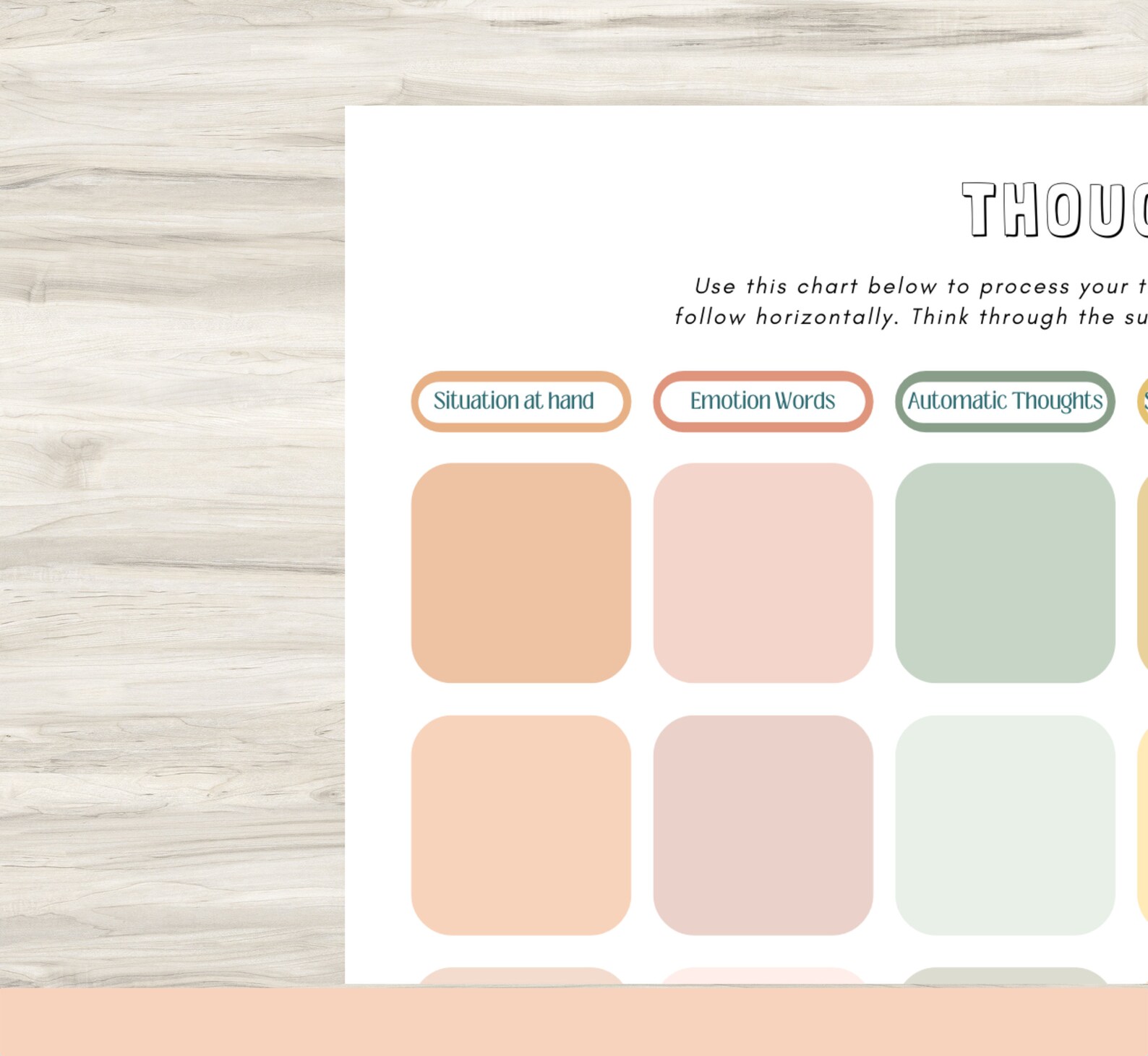 Thought Record Worksheet: CBT DBT Mental Health Tool (PDF) - Etsy