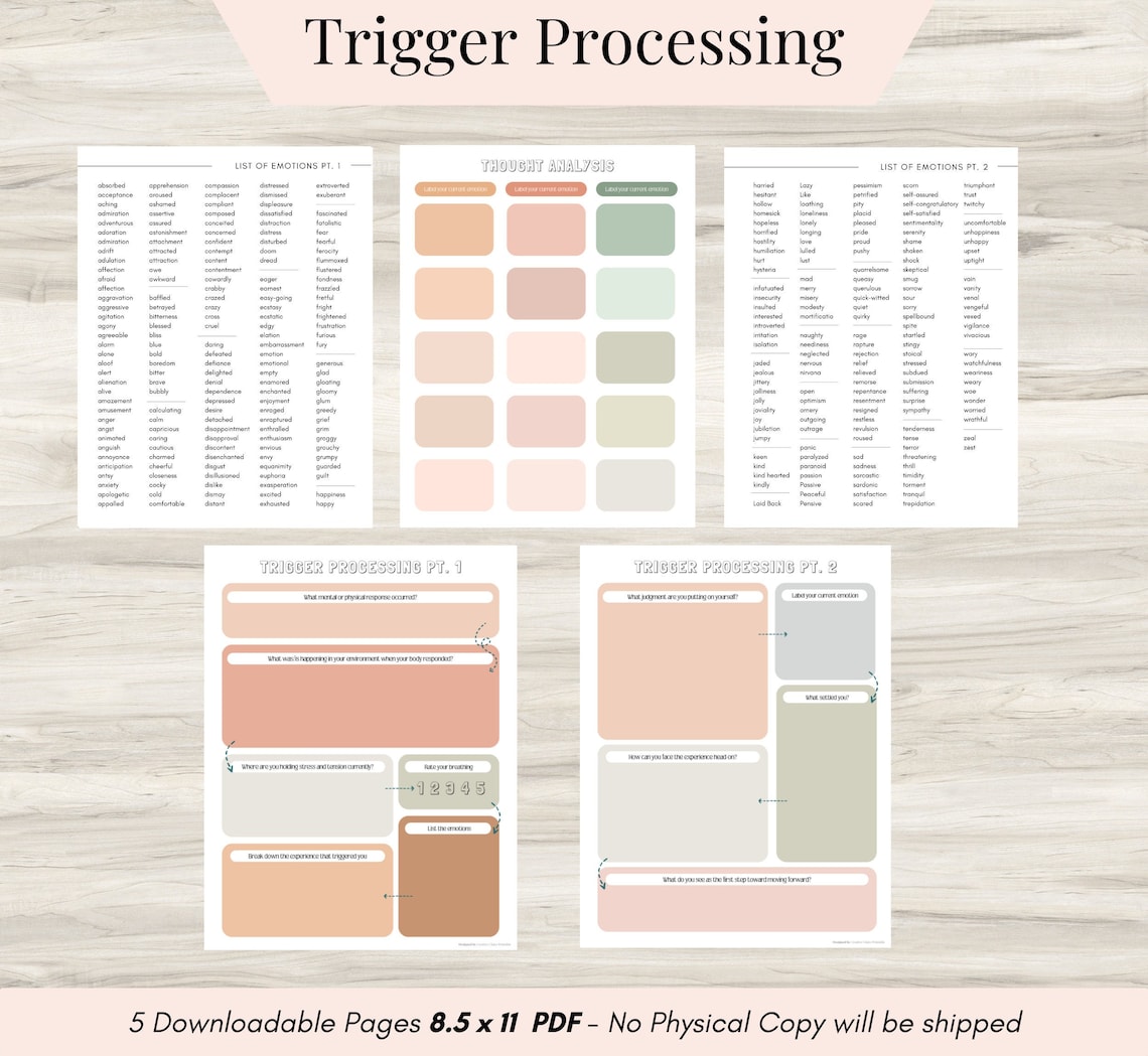 Trigger Processing Journal Thought Processing Journal Daily - Etsy