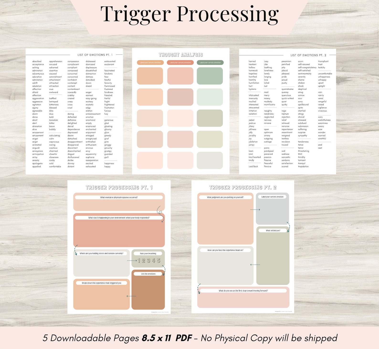Trigger Processing Journal Thought Processing Journal Daily - Etsy