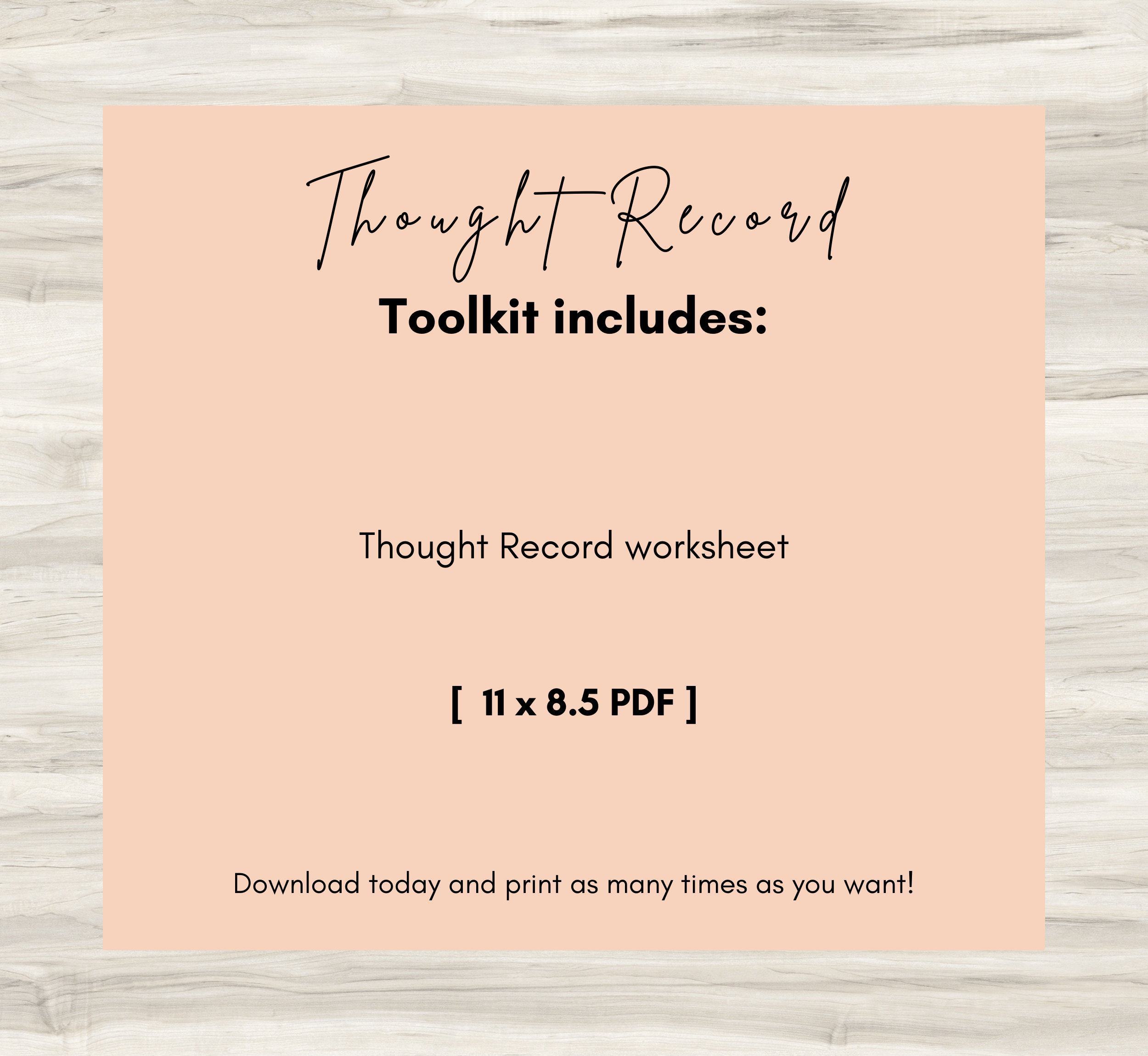 Thought Record Worksheet: CBT DBT Mental Health Tool (PDF) - Etsy