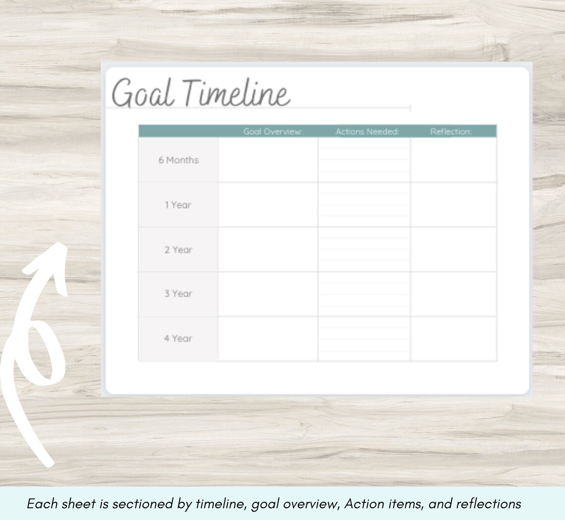 Personal Goal Business Goal Spreadsheet Template Visual - Etsy