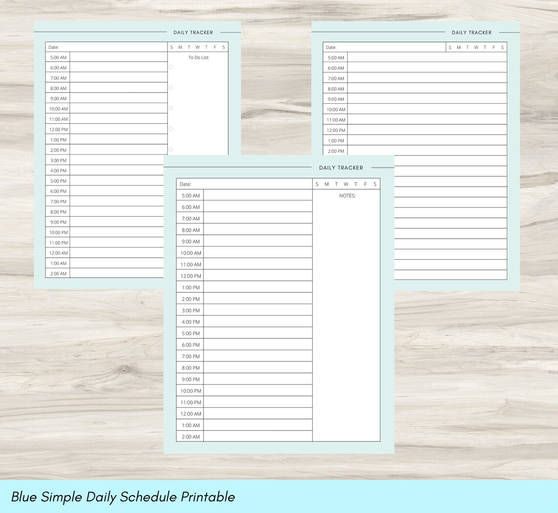 Daily Agenda Template Hour Weekly Schedule Daily Schedule | Etsy