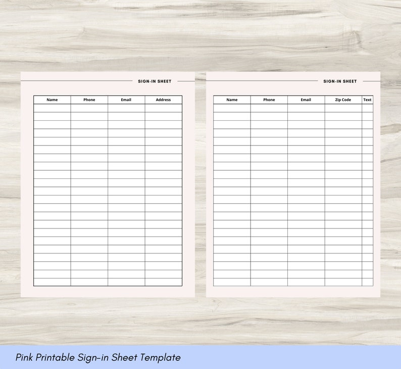 Sign-in Sheet Template Sign-in Sheet for Event Sign-in Sheet | Etsy