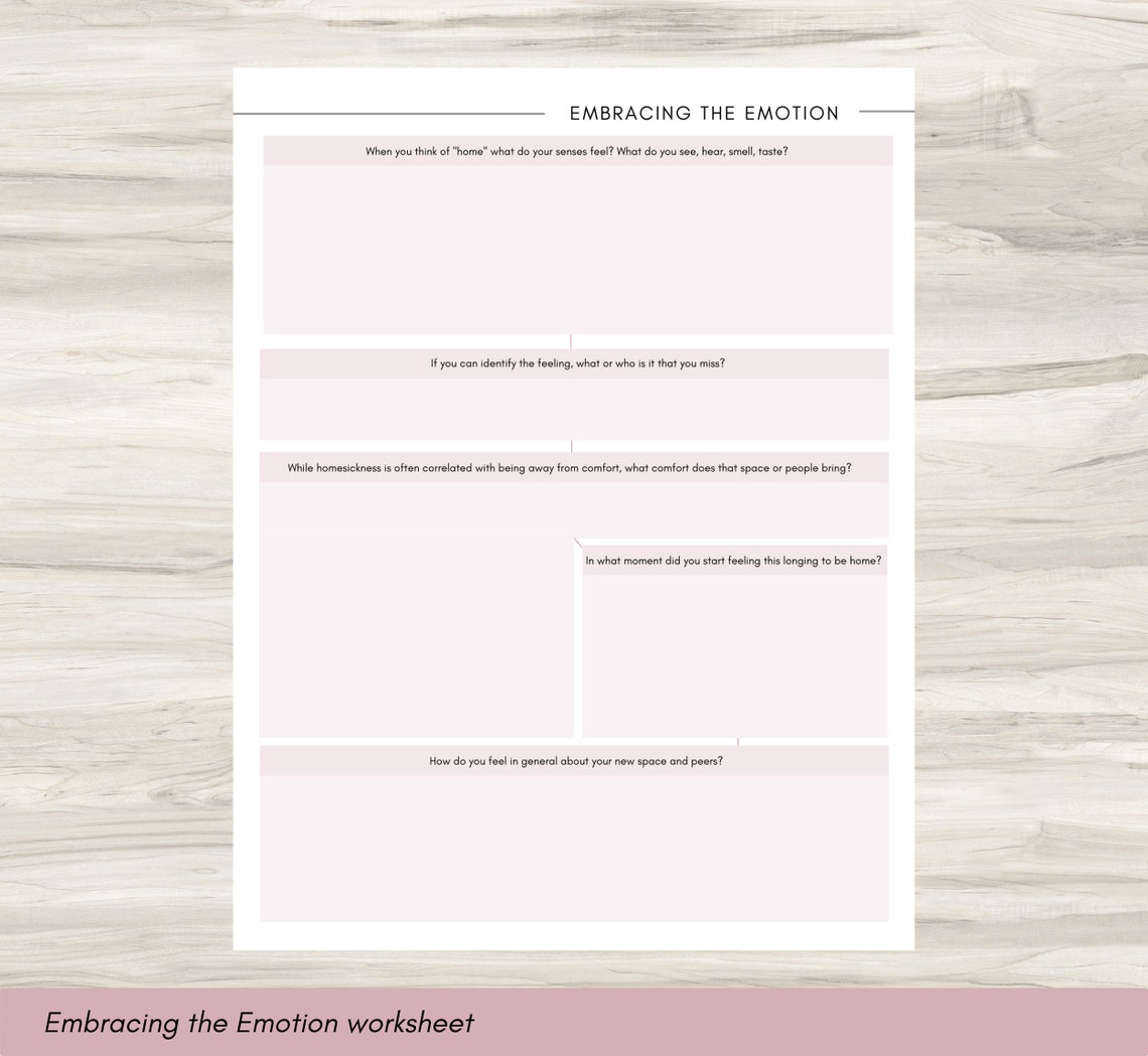 Homesickness Processing Journal Pages Daily self care Mental | Etsy