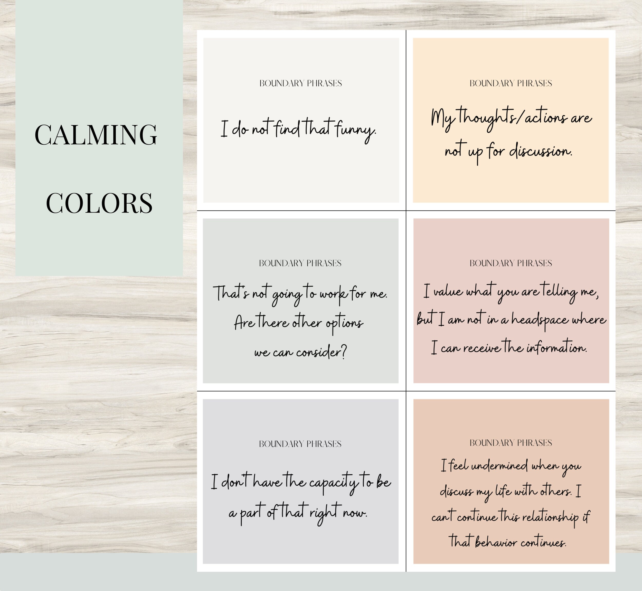 30 Boundary Phrases Boundaries Journal Boundary Setting - Etsy Australia