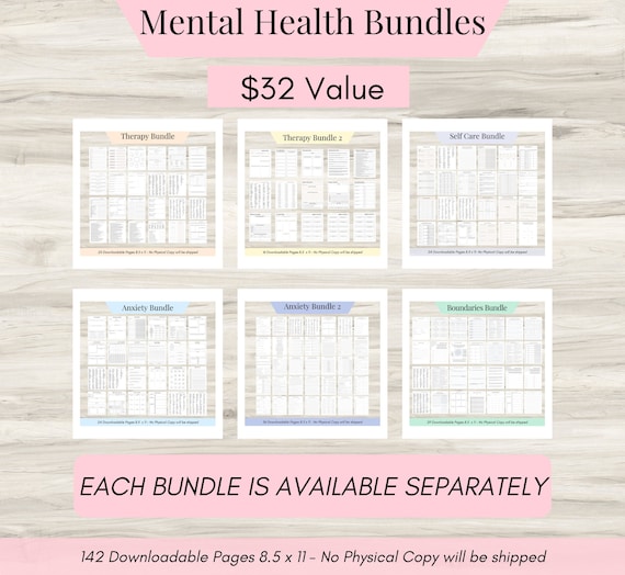 Mental Health Bundle Therapy Journals Mental Health - Etsy