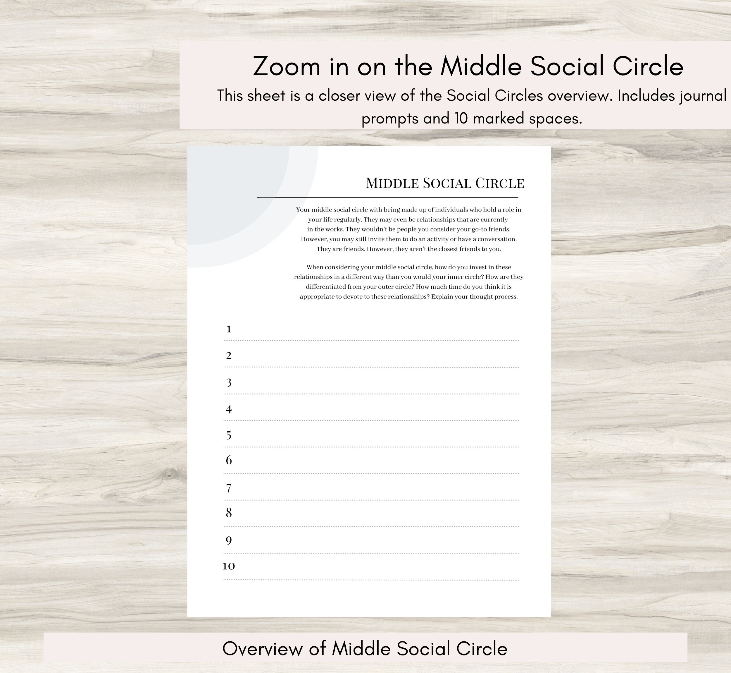 Social Circles Therapy Worksheet Personal Boundaries Social - Etsy UK