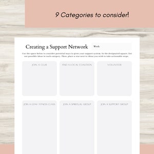 Support Network Worksheet: Mental Health Printable (PDF) - Etsy