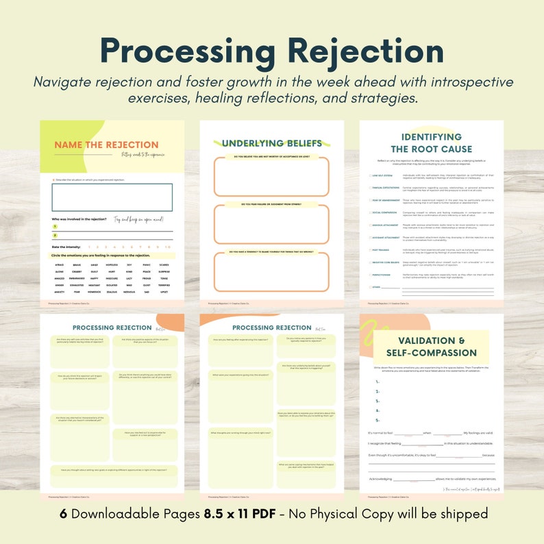 Processing Rejection, Self-reflection | Mental Health Journal | Therapy ...